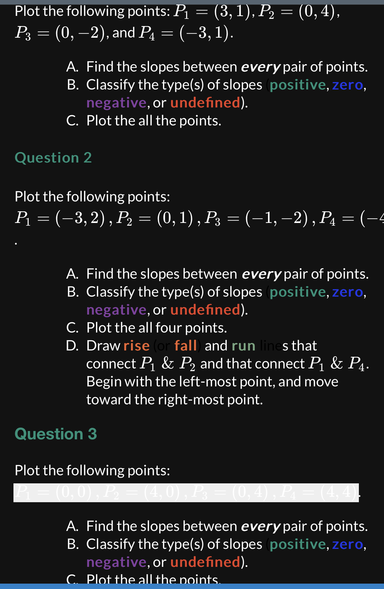 Plot The Following Points P131p204 