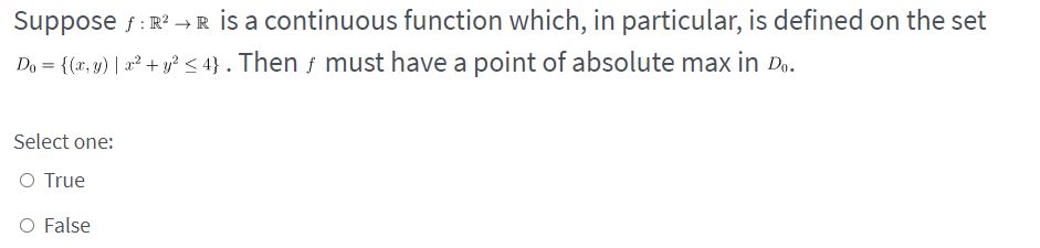 Solved Suppose f: R2 + R is a continuous function which, in | Chegg.com