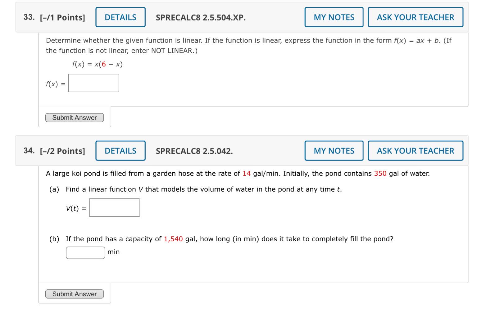 Solved [-/1 ﻿Points]SPRECALC8 2.5.504.XP.Determine whether | Chegg.com