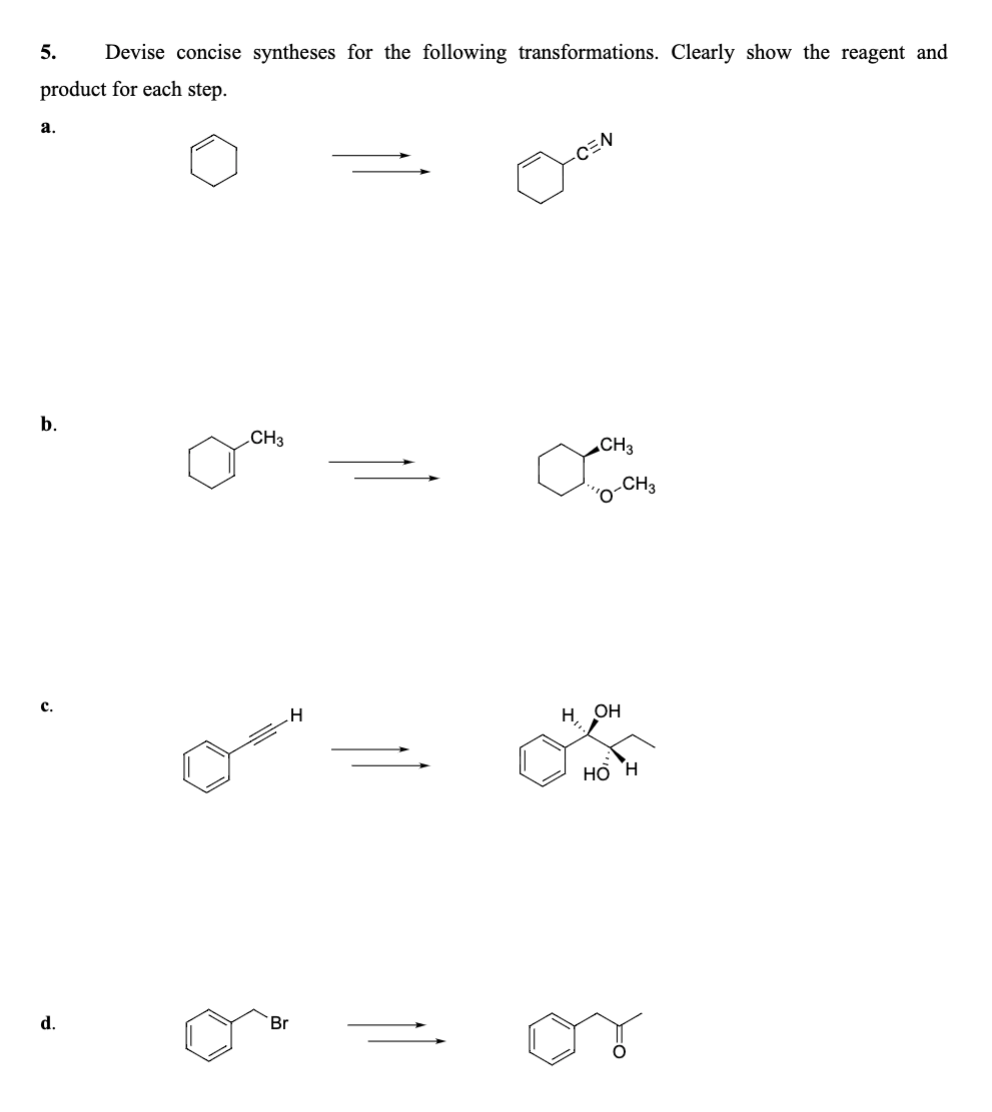 Solved 5. Devise concise syntheses for the following | Chegg.com