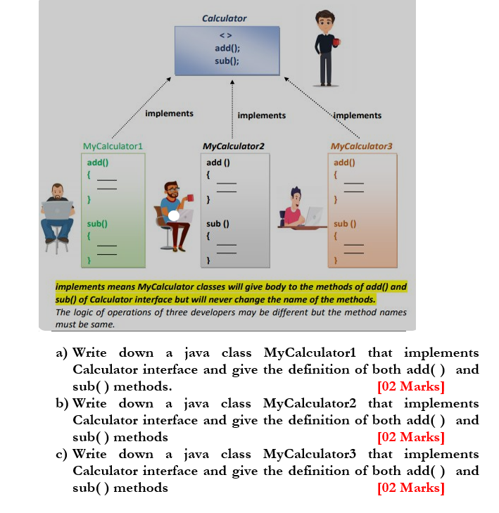 Solved Write JAVA Interface named Calculator as shown in | Chegg.com