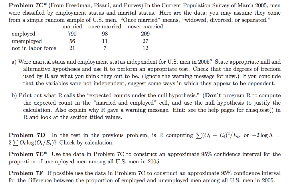 Solved Problem 7C* (From Freedman, Pisani, and Purves) In | Chegg.com