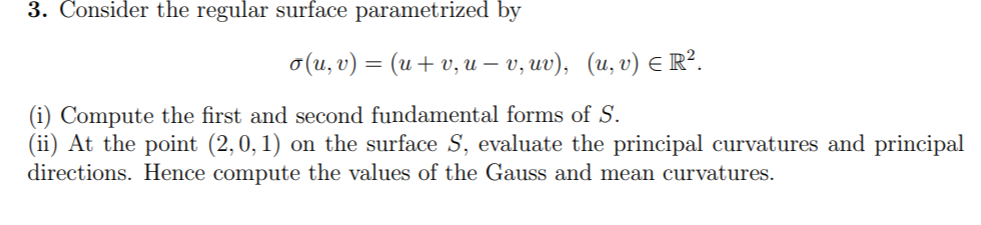 3. Consider the regular surface parametrized by o(u, | Chegg.com