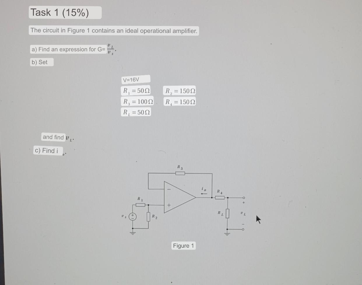 Solved The circuit in Figure 1 contains an ideal operational | Chegg.com