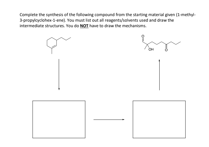 Solved Complete the synthesis of the following compound from | Chegg.com