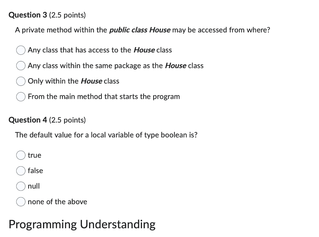 Solved A private method within the public class House may be | Chegg.com