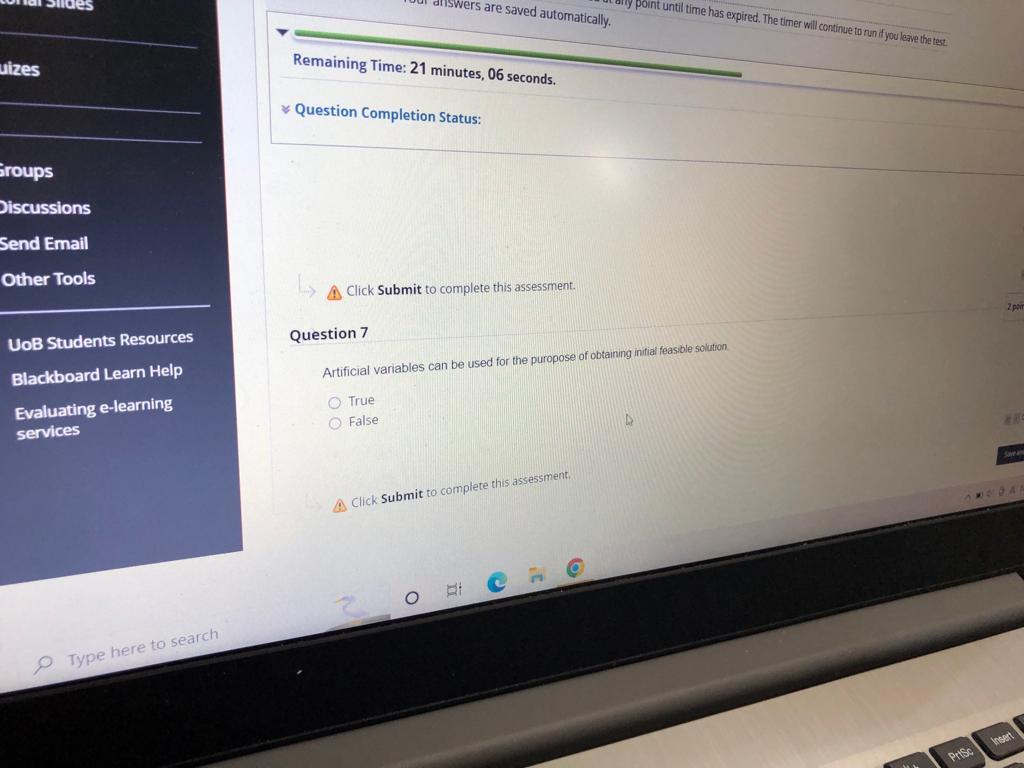 Solved Artificial variables can be used for the puropose of | Chegg.com