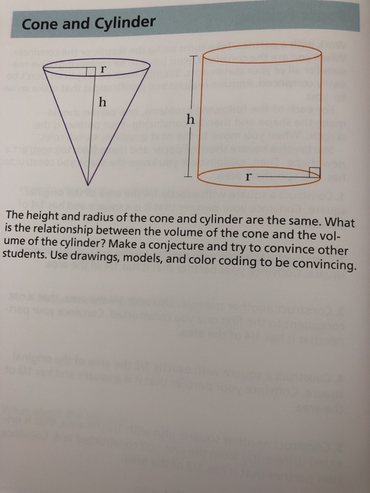 Solved Cone and Cylinder The height and radius of the cone | Chegg.com