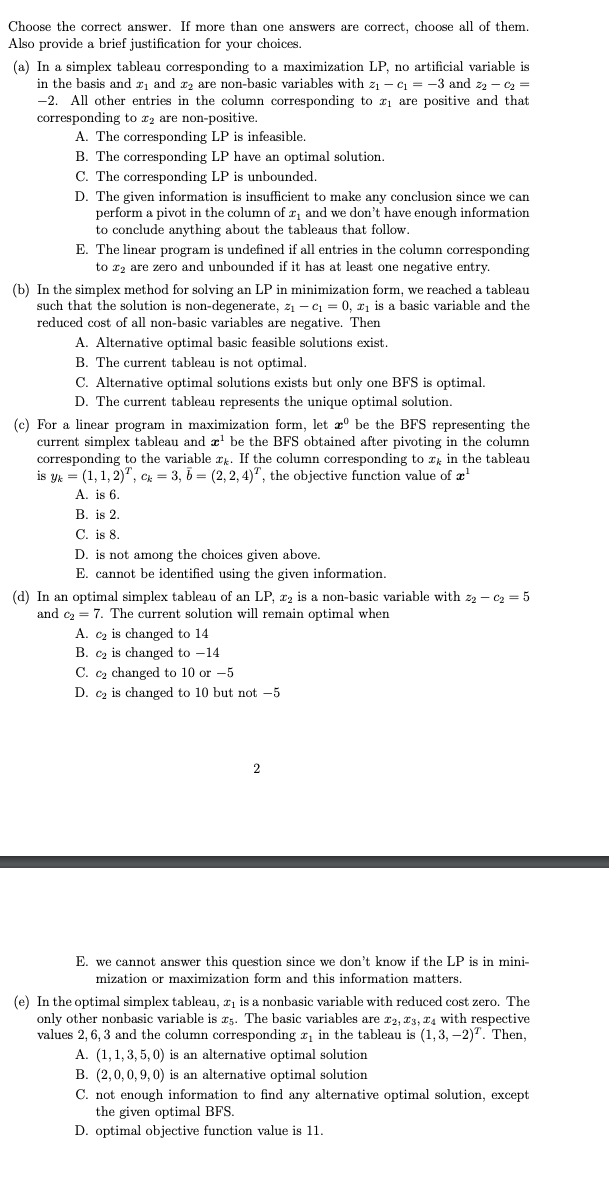 Solved Choose the correct answer. If more than one answers | Chegg.com