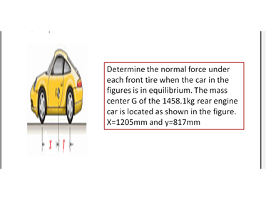 Solved Determine the normal force under each front tire when | Chegg.com