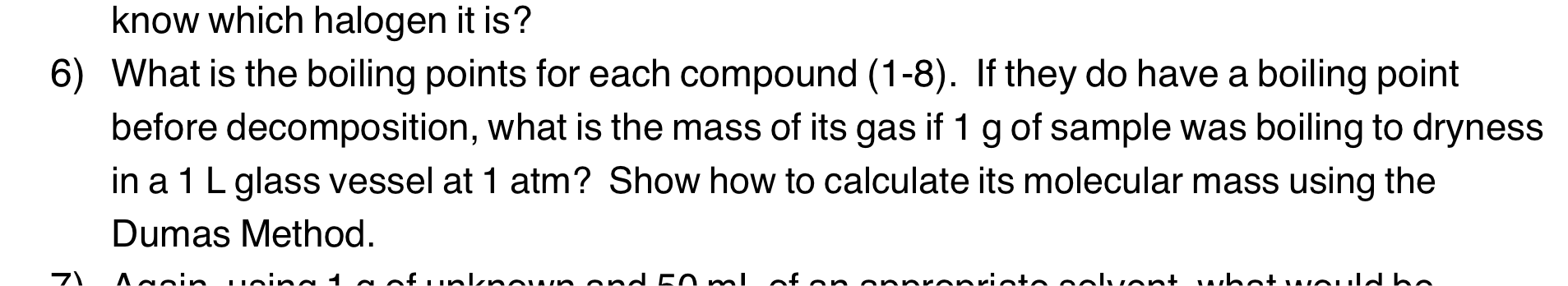 Solved 6) What is the boiling points for each compound | Chegg.com