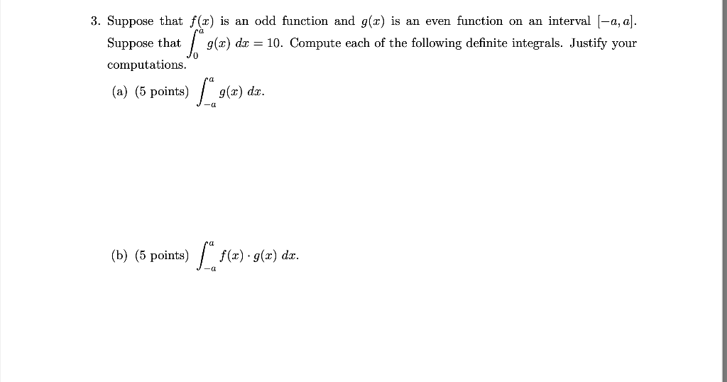 Solved 3. Suppose that f(x) is an odd function and g(x) is | Chegg.com