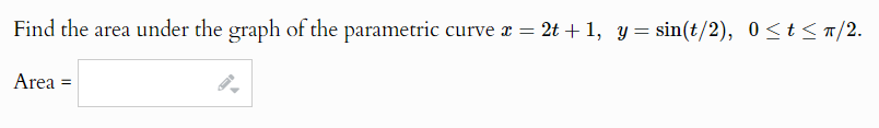 Solved Find the area under the graph of the parametric curve | Chegg.com