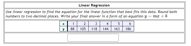 Solved Linear Regression Use linear regression to find the | Chegg.com