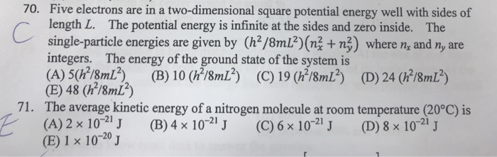 Solved Five electrons are in a two-dimensional square | Chegg.com