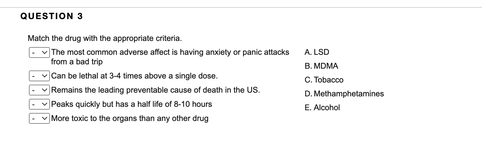 Solved Match the drug with the appropriate criteria. The | Chegg.com