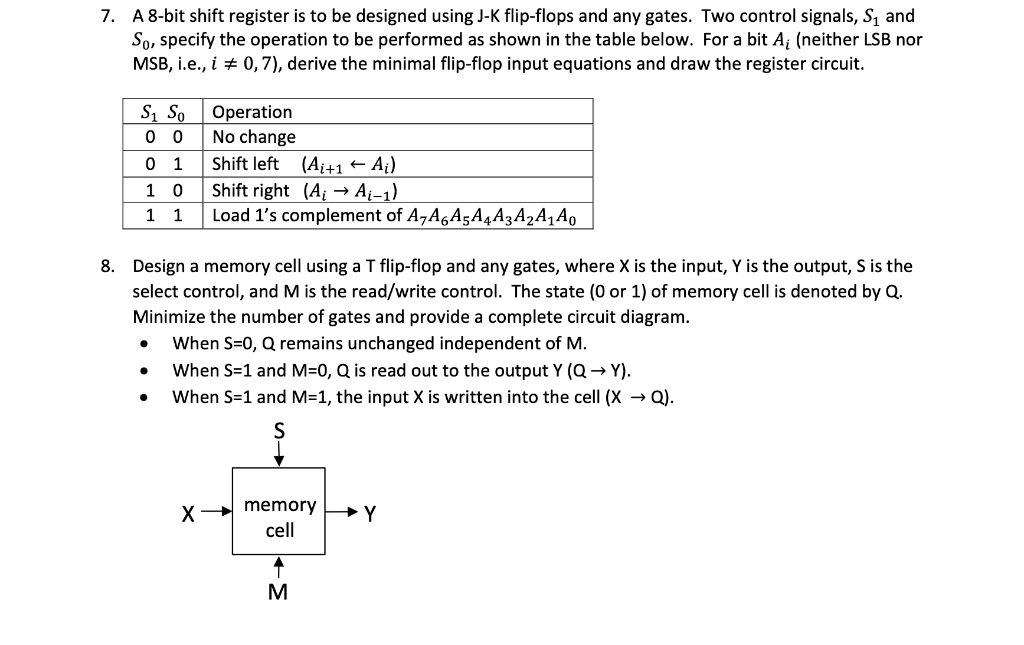 7, A 8-bit shift register is to be designed using J-K | Chegg.com
