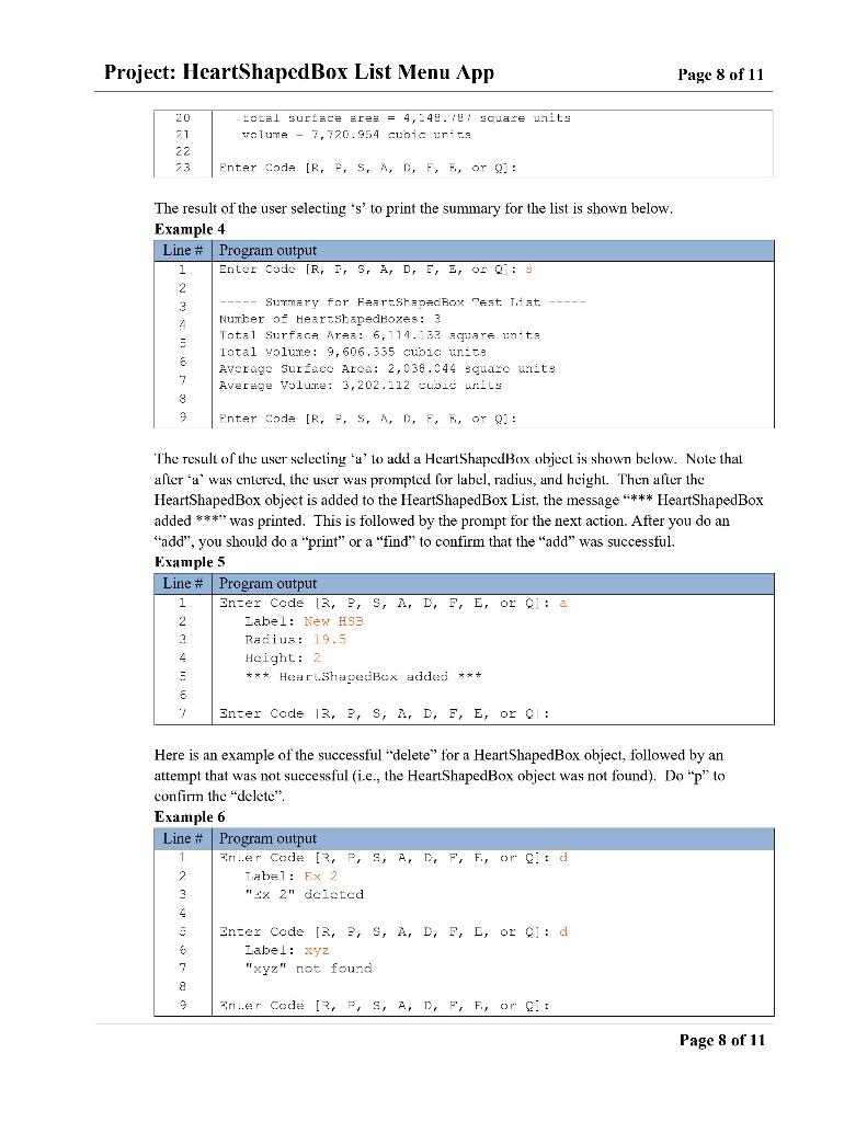 Solved Here are the instructions for the project. Below is | Chegg.com