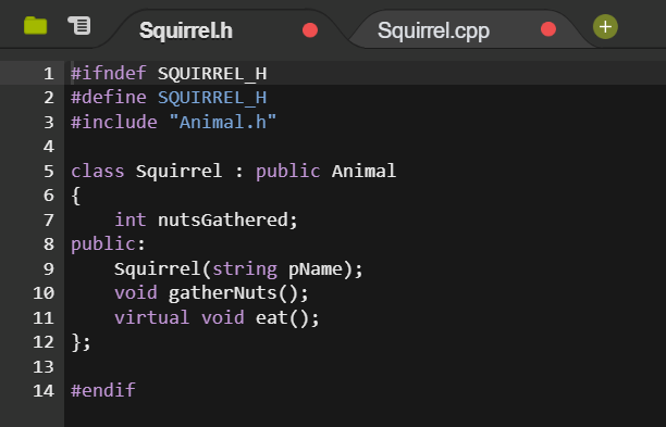 Solved Download these files (Animal.h Animal.cpp Ilger.h | Chegg.com