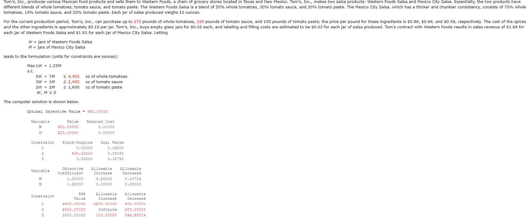 Solved tomatoes, 10% ﻿tomato sauce, and 20% ﻿tomato paste. | Chegg.com