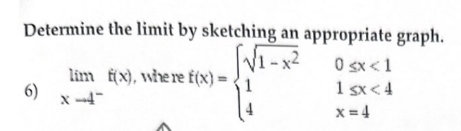 Solved Determine the limit by sketching an appropriate | Chegg.com