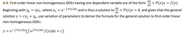 Solved A.9. First-order linear non-homogeneous ODEs having | Chegg.com