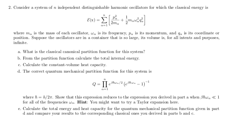 2. Consider a system of n independent distinguishable | Chegg.com
