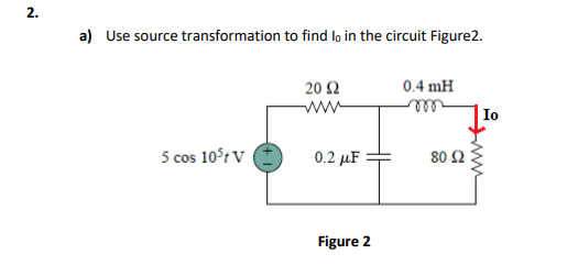Solved Use source transformation to find I0 in the circuit | Chegg.com