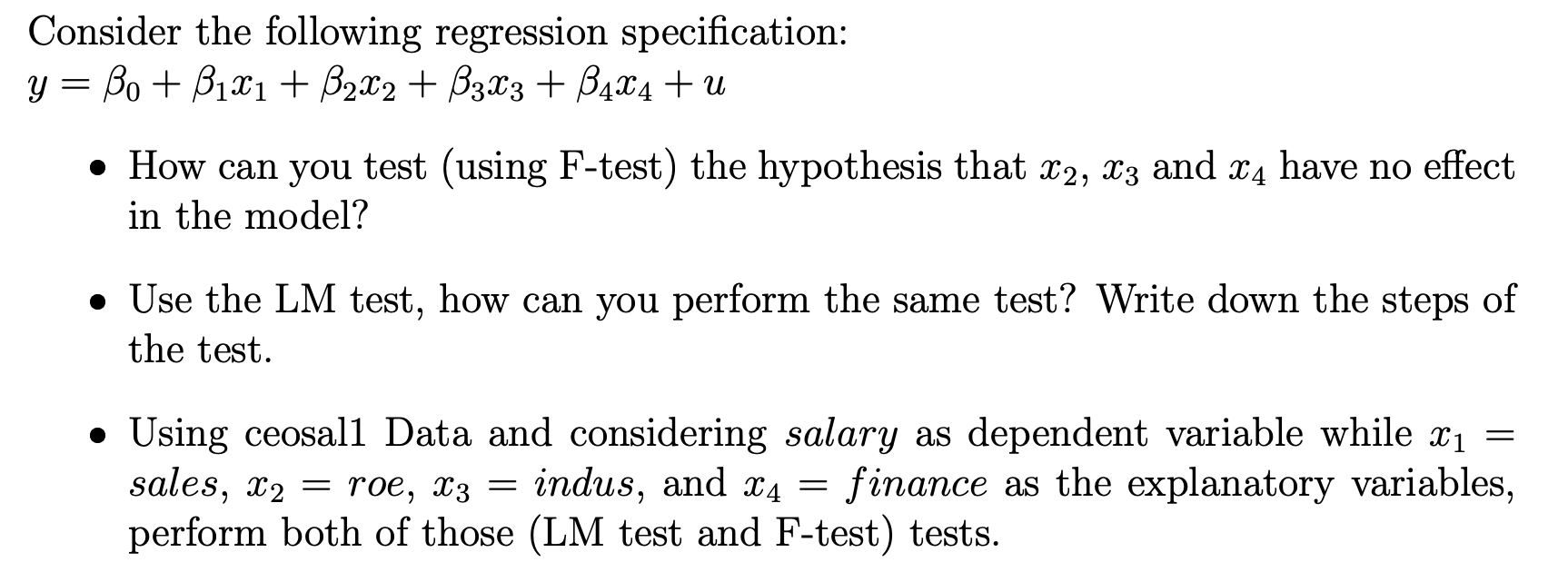 Solved Consider the following regression | Chegg.com