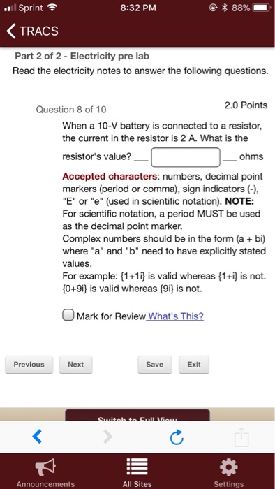 Solved l Sprint 8:32 PM K TRACS Part 2 of 2 Electricity pre | Chegg.com