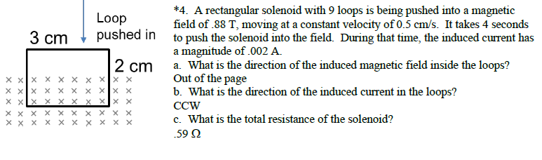 Solved Loop pushed in 3 cm 2 cm *4. A rectangular solenoid | Chegg.com