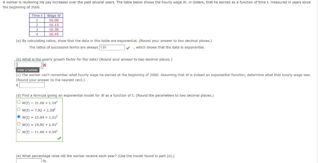 Solved worker is reviewing his pay increases over the past | Chegg.com