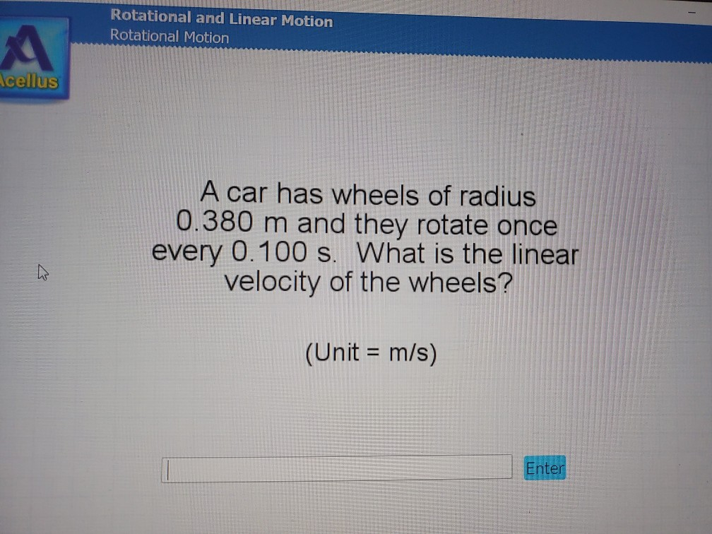 Solved Rotational and Linear Motion Rotational Motion | Chegg.com