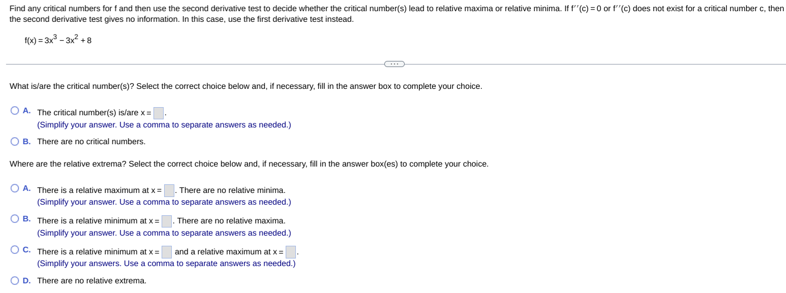 Solved the second derivative test gives no information. In | Chegg.com