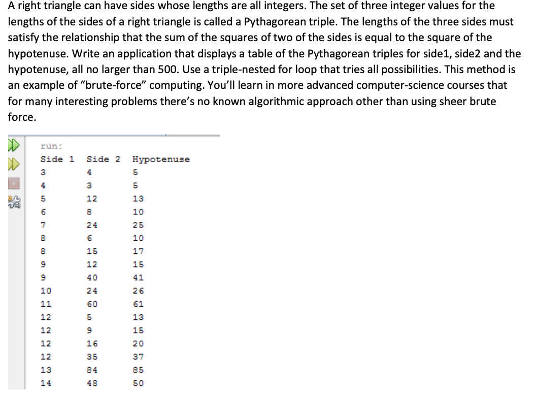 Solved A right triangle can have sides whose lengths are all | Chegg.com