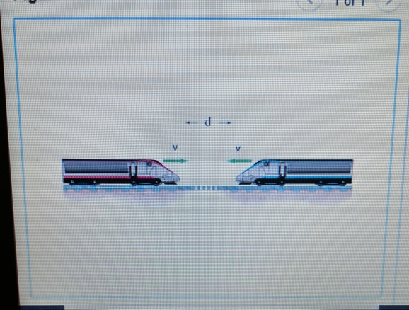 Solved Two locomotives approach each other on parallel | Chegg.com