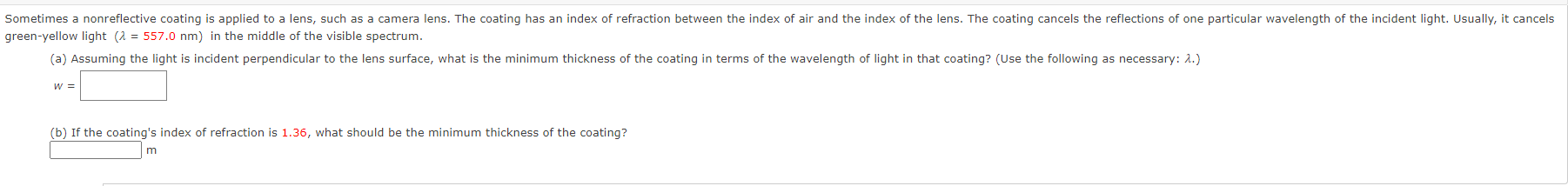 Solved green-yellow light \\( (\\lambda=557.0 \\mathrm{~nm}) | Chegg.com