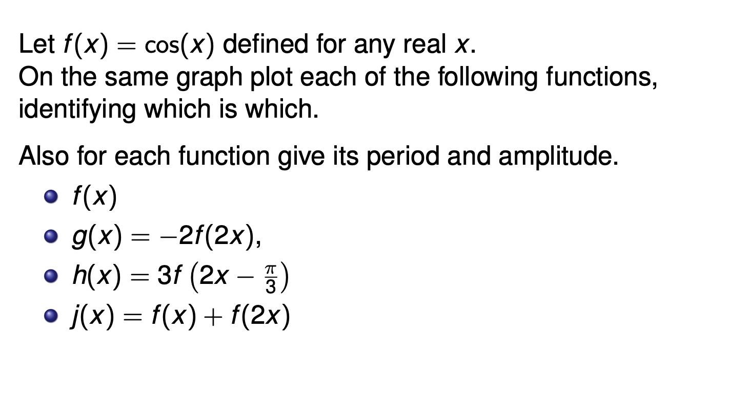Solved Let f(x)=cos(x) defined for any real x. On the same | Chegg.com