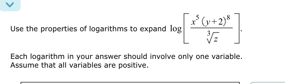 Solved Use the properties of logarithms to expand | Chegg.com