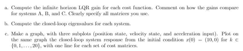 (k) 41] Consider a simple double-integrator model for | Chegg.com