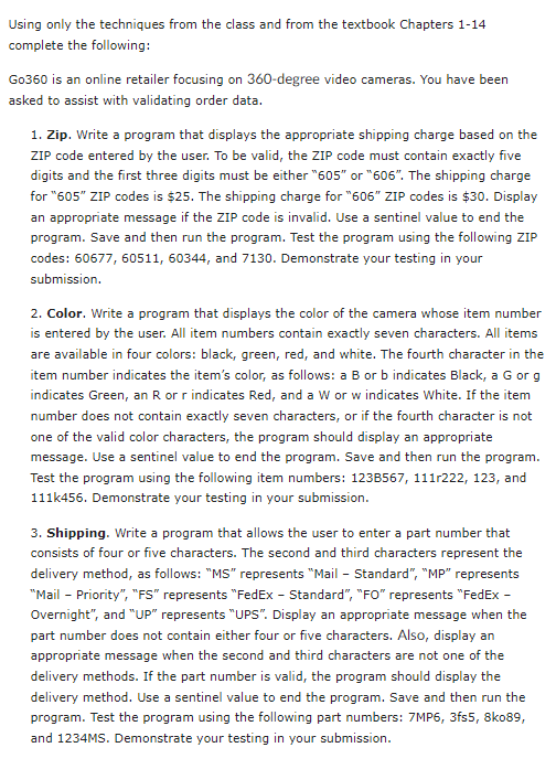 Solved Using only the techniques from the class and from the | Chegg.com