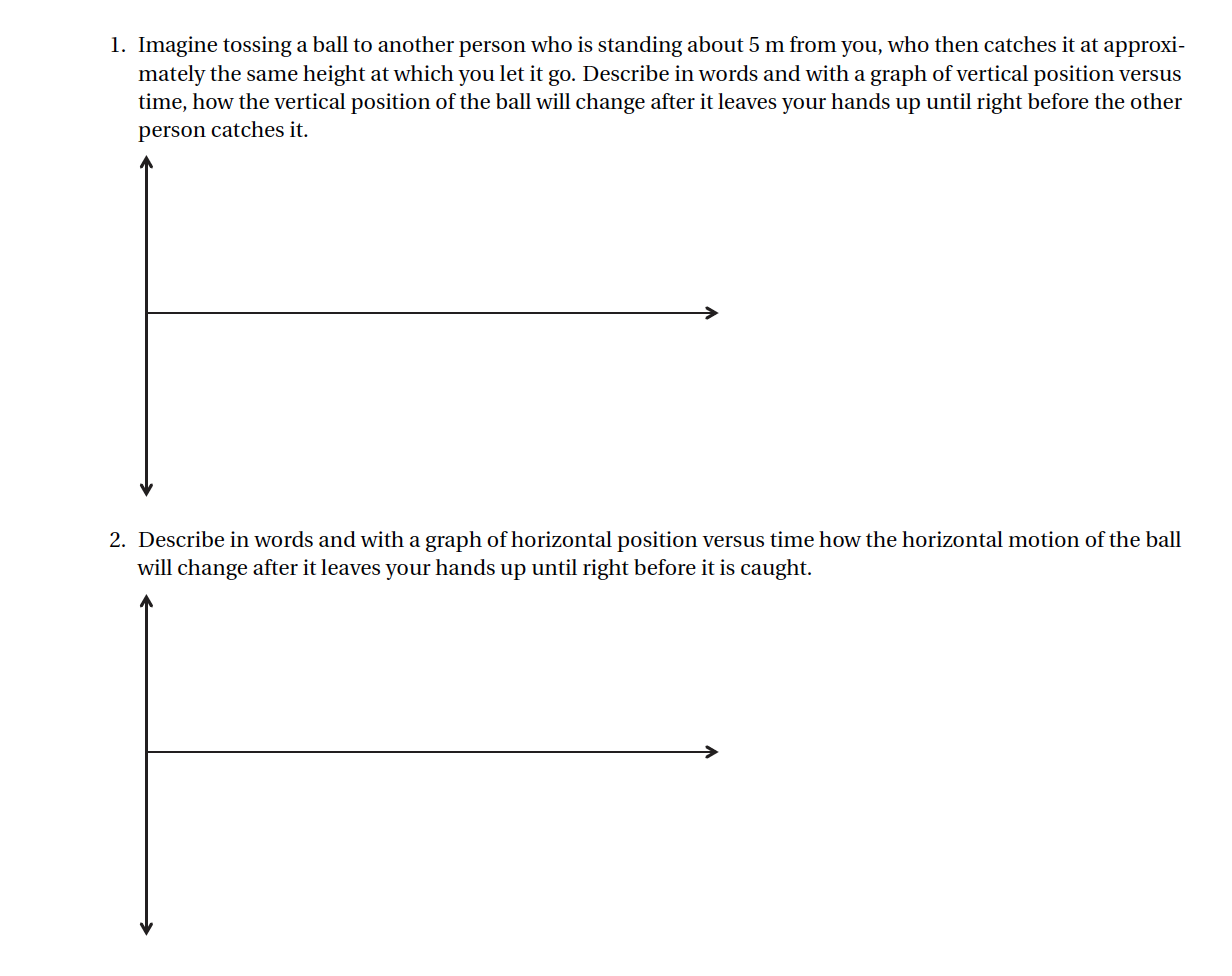 Solved 1. Imagine tossing a ball to another person who is | Chegg.com
