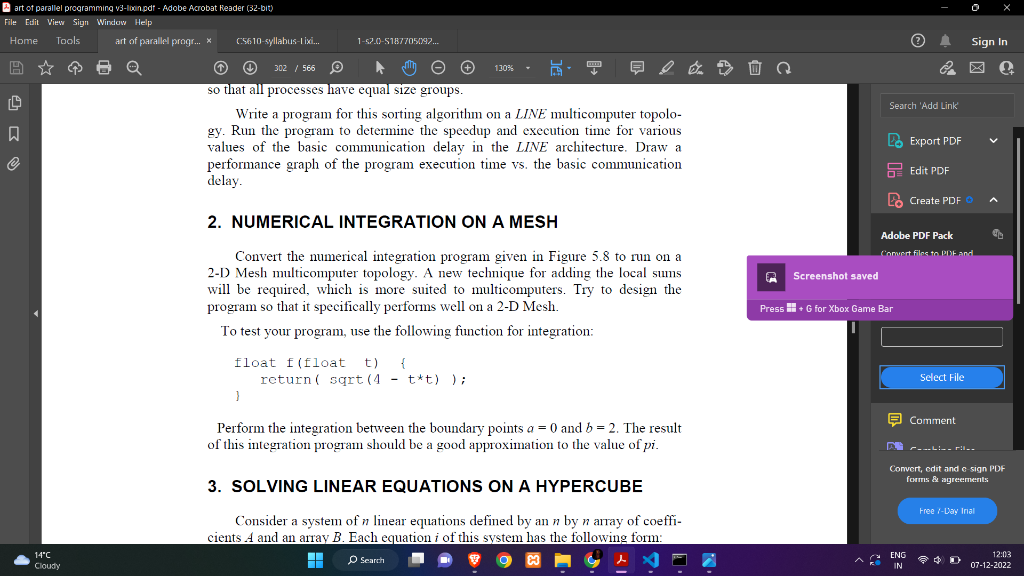 Solved Developing an efficient parallel numerical | Chegg.com