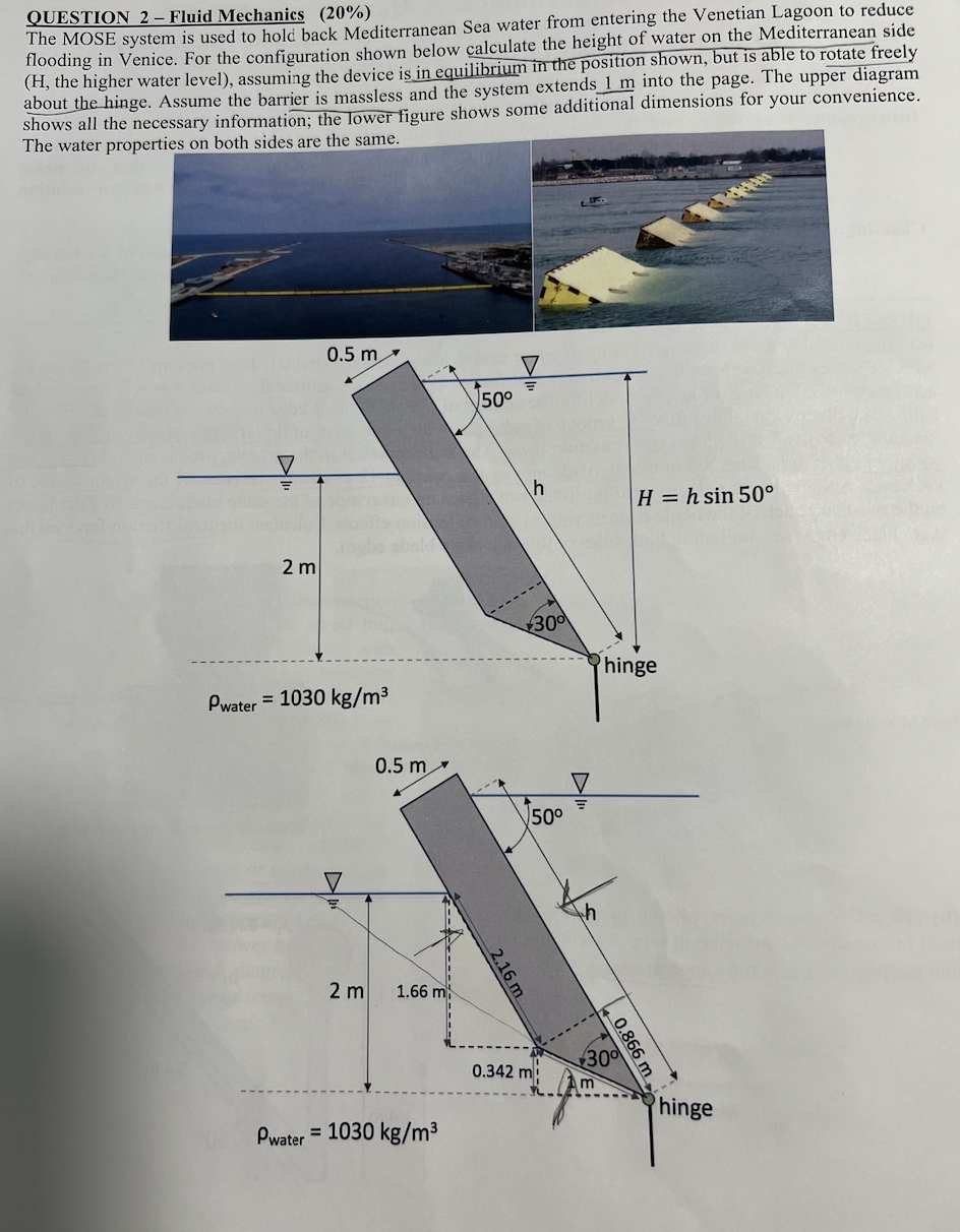 Solved The MOSE system is used to hold back Mediterranean | Chegg.com