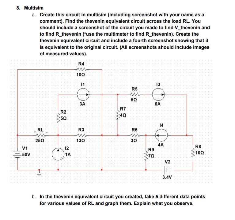 Solved 8. Multisim a. Create this circuit in multisim | Chegg.com