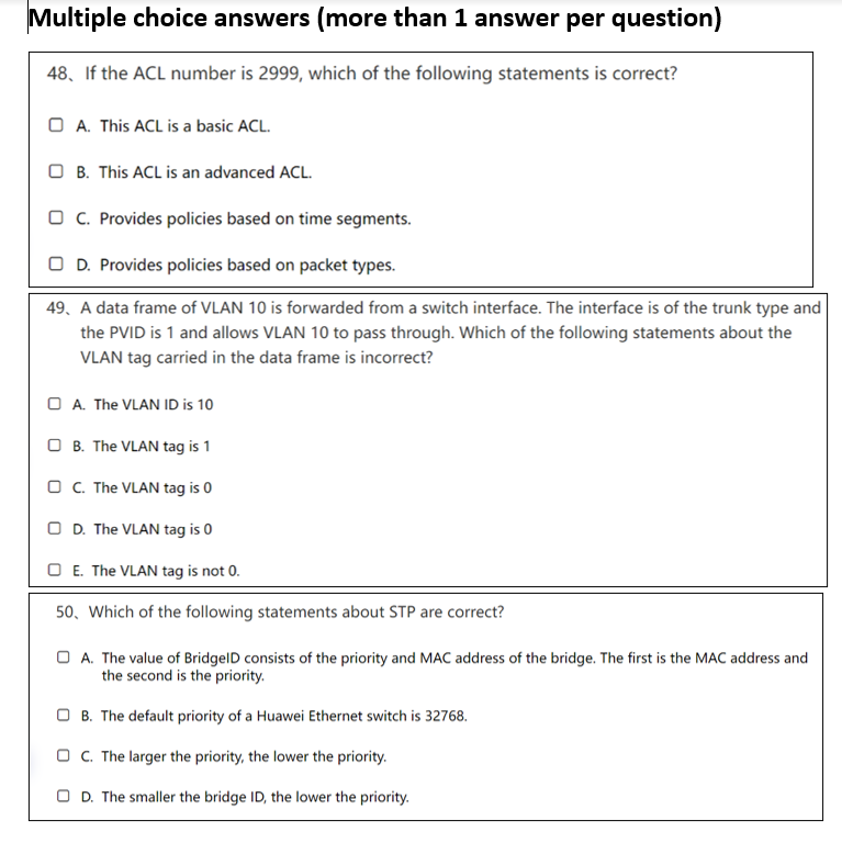 Solved Multiple choice answers (more than 1 answer per | Chegg.com