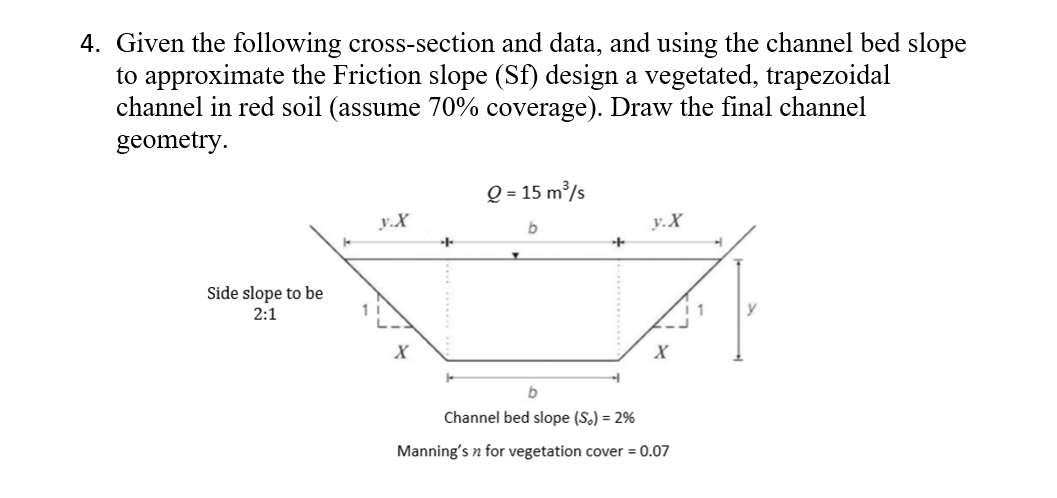 Solved 4. Given the following cross-section and data, and | Chegg.com