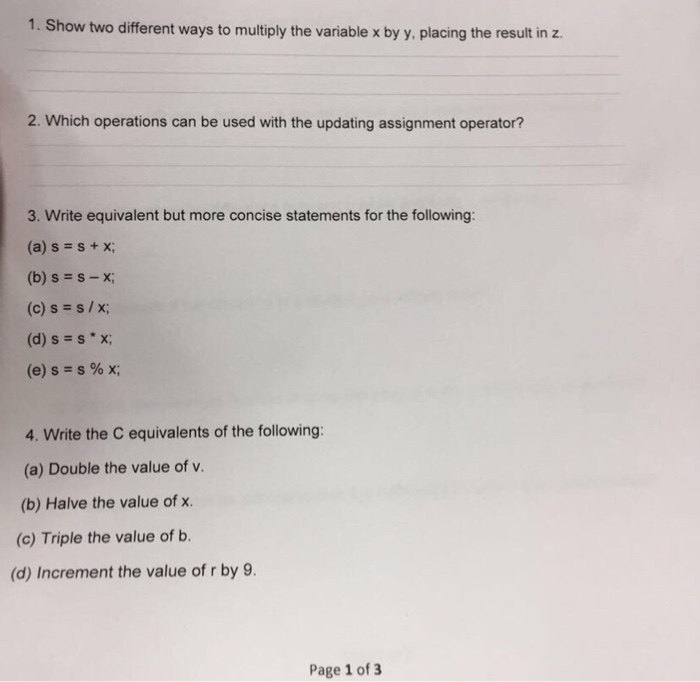 Solved Show two different ways to multiply the variable x by | Chegg.com