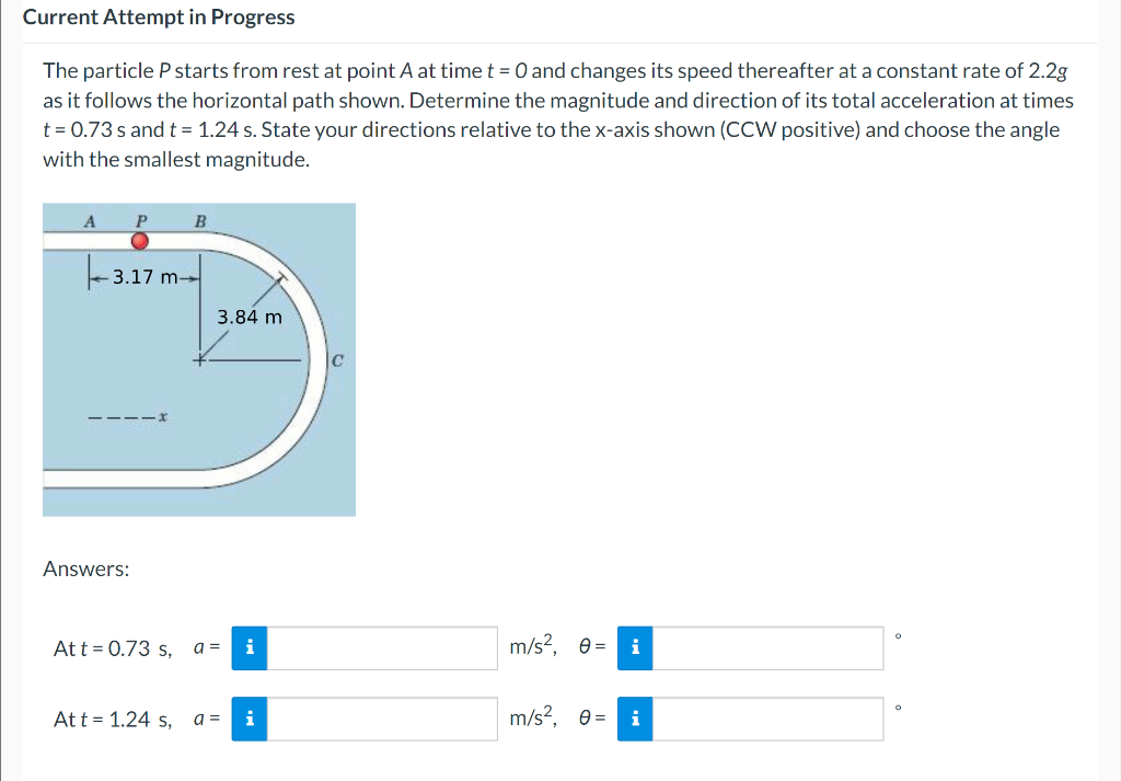 Solved The particle P starts from rest at point A at time t | Chegg.com