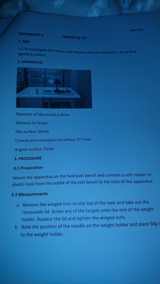 Solved FMA PRAS EXPERIMENT 1. AIM 1.1 To investigate the | Chegg.com